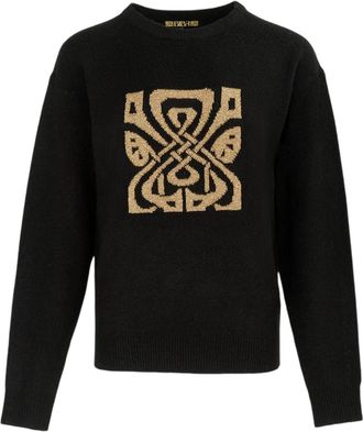 Biba Pullover f&uuml;r Damen, Jacquard, Feier (Schwarz/Gold)