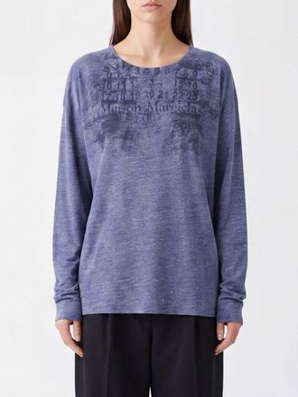 Maison Margiela T-shirt &agrave; manches longues en coton avec imprim&eacute; abstrait et logo