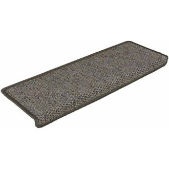 vidaXL Tapis descalier autocollants 15 pcs 65x21x4 cm Gris et beige Vidaxl