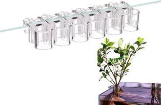 Generic Aquarium-Pflanzenhalter - 6 St&uuml;ck transparente Hydrokultur-Halterung, aufh&auml;ngbarer Wasserpflanzenbecher, transparente Tankpflanzenst&uuml;tze, stabiles Wac