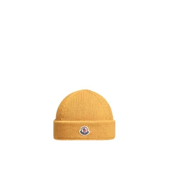 Moncler Moncler Bonnet En Tricot De Coton, Homme, Jaune, Taille: Uni