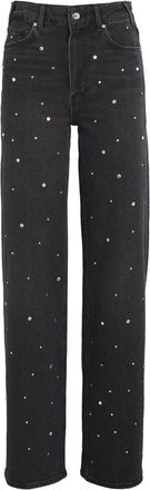 Paige Sasha Crystal-Embellished Wide-Leg Jeans Size 25/63