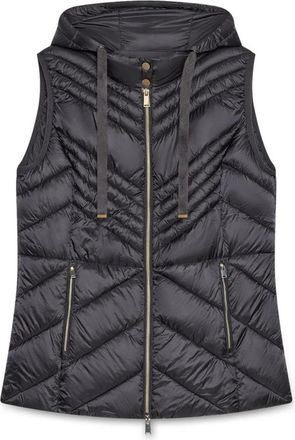 Fiorella Rubino Femme, Vestes, Noir, Taille: 52 FR Veste sans Manches en Duvet avec Capuche et Rembourrage Sorona Aura