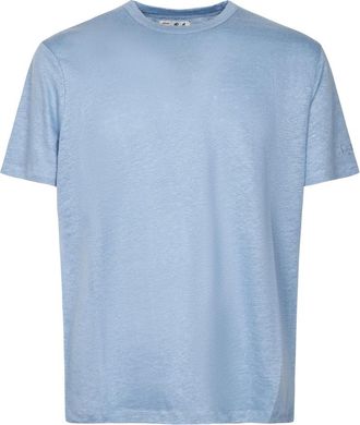 MC2 Saint Barth Homme, Tops, Bleu, Taille: XL Ecstasea Linen T-Shirt