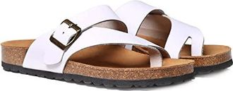 Toni Pons Sandale Femme en Cuir Bio - Gaia - Blanc, 39 EU