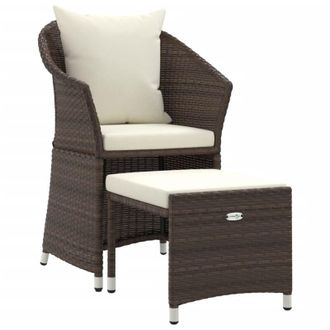 vidaXL 2-tlg. Garten-Lounge-Set mit Kissen Braun Poly Rattan Vidaxl