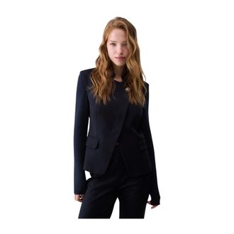 Liu Jo Blazer &agrave; manches en maille - Femme - Vestes - Bleu - Taille: 40 FR