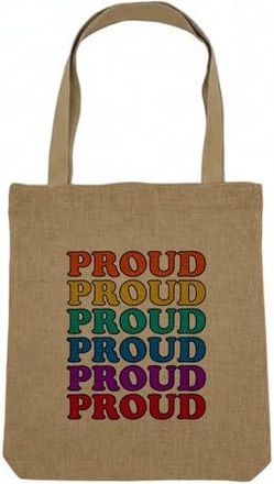 Fabulous Sac Shopping Tote Bag Aspect Lin - Proud LGBT Arc en Ciel Fierte Gay Lesbien Queer - Sac de Courses Toile Epaisse 360g Beige Naturel Cabas Port&eacute; Epaul