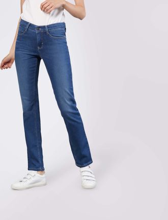 MAC Broeken Stretch-Jeans MAC Dream, Damen, Gr. 38, L&auml;nge 28, blau (mid blau authentic wash28), Denim/Jeans, Obermaterial: 88% Baumwolle, 9% Polyester, 3% Elastha