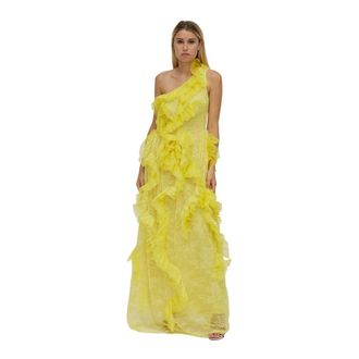 Ermanno Scervino Kleid aus Spitze und T&uuml;ll - - Dresses - Damen - Gelb - XS