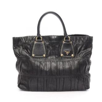Prada Pre-owned Sac cabas en cuir Gaufre - Femme - Pre-owned - Noir - Taille: ONE Size