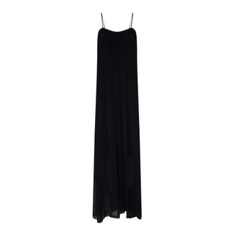 Silvian Heach Femme, Robes, Noir, Taille: 34 FR Longue Robe &agrave; Fines Bretelles et Lignes Fluides