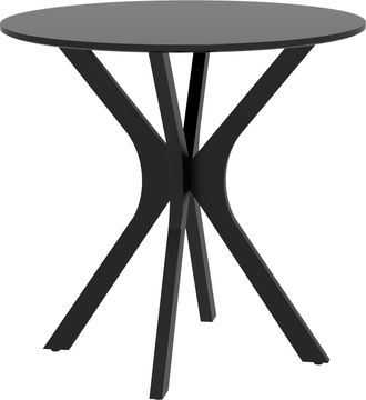 HOMCOM Esstisch 78 x 78 cm Runder Küchentisch für 2 Personen Esszimmertisch mit Spider-Stahlgestell Kaffeetisch für Küche, Esszimmer und Wohnzimmer Schwarz