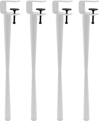 Generic Möbelfüße möbelfüßeEisenhalterung F-förmige Klemmtischbeine - Metallmöbelfüße für DIY-Esstischstütze, kein Stanzdesign mit Bodenschonern (410 cm/weiß)