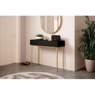 BOBOCHIC Bobochic - Console 2 tiroirs kasha Pieds or Noir
