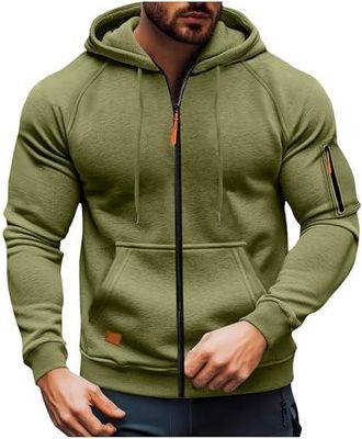 Generic Sweat A Capuche Homme Sweatshirts Pull Polaire Marque Chaude Militaire Manches Longues Sweat-Shirts Zipp&eacute; De Sport Grandes Tailles Veste De Travail av