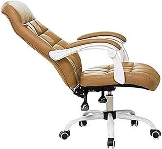 Generic Ergonomischer B&uuml;rostuhl, Schreibtischstuhl mit hoher R&uuml;ckenlehne, 90&deg;-155&deg; verstellbar, mit Armlehnen und Rollen, Lederbezug