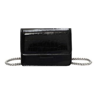 Generic Mini sac &agrave; bandouli&egrave;re pour femme, petit sac &agrave; main carr&eacute; en cuir synth&eacute;tique avec sangle de cha&icirc;ne, sac &agrave; bandouli&egrave;re tendance pour f&ecirc;te, rendez-vous