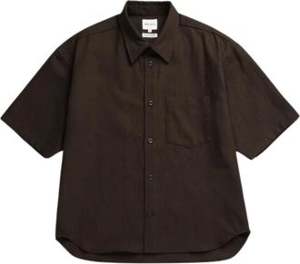 Norse Projects Homme, Chemises, Brun, Taille: M Ulriken Oversized Cotton Linen Shirt