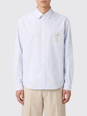 Jacquemus Chemise en coton &agrave; rayures avec col fran&ccedil;ais et logo