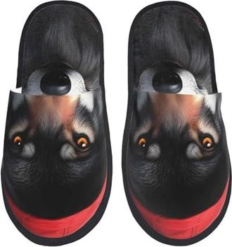 Generic Loup Myst&eacute;rieux &Agrave; Capuche Unisexe Chaussures De Maison Respirantes Pantoufles Antid&eacute;rapantes Chaussons Pour Automne Hiver Ext&eacute;rieur L