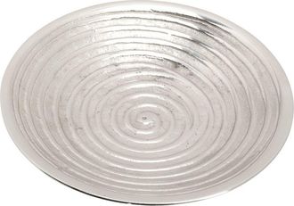 NKlaus Messing Kerzenteller Silber Ø10cm Spiarlen-Design H:1,5 cm für Kerzen bis Ø8cm 10972