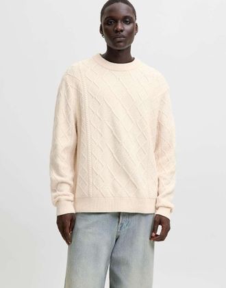 Jack & Jones Strickpullover in Sea Salt-Wei&szlig;