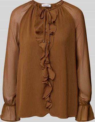 More & More Regular Fit Bluse in semitransparentem Design