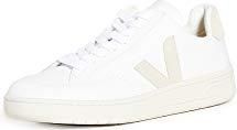 Veja Sneaker V-12 in Pelle Bianca Con Logo Color Sabbia