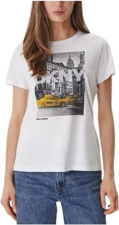 DKNY Dkny, Femme, Tops, Blanc, Taille: 42 FR T-Chemises