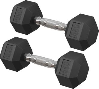 Songmics Hantelset, Hanteln 2er Set, Hexagon, Kurzhantel-Set, insgesamt 10 kg, f&uuml;r Workout, Fitnesstraining, Gewichtheben f&uuml;r Zuhause, Fitnessstudio, tintensch