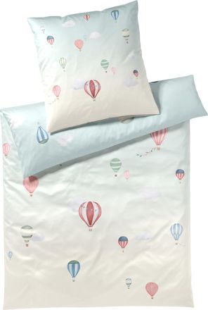 Elegante Mako-Satin Bettw&auml;sche Balloon hellgr&uuml;n Natur 1 Bettbezug 135 x 200 cm + 1 Kissenbezug 80 x 80 cm