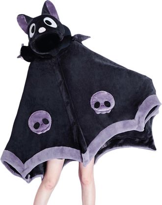 Generic tragbare Decke - Tragbare Hai-Decke, Niedliche -Design-Anime-Decke | Superweicher Kapuzenpullover Mit Dämonenflügeln, Universeller Fledermausumhang, B