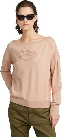 G-Star G-Star RAW Womens Sweats Boat Neck Loose sw wmn, Rosa (Rugby tan D24579-A970-G373), XL