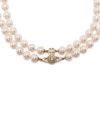 Vivienne Westwood collier ras-du-cou Graziella &agrave; perles - Blanc