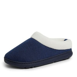 Dearfoams Damen Olive Memory Foam Sweatshirt Clog Hausschuh, Marineblau, X-Large