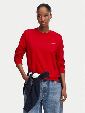 Tommy Jeans Sweatshirt Ess Logo DW0DW22829 Dunkelrot Regular Fit