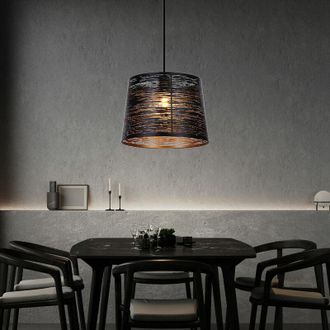 Globo Lighting Hängelampe Pendellampe Esstischleuchte Moderne Hängeleuchte schwarz goldfarben, Metall, 1x E27 Fassung, DxH 35x120 cm
