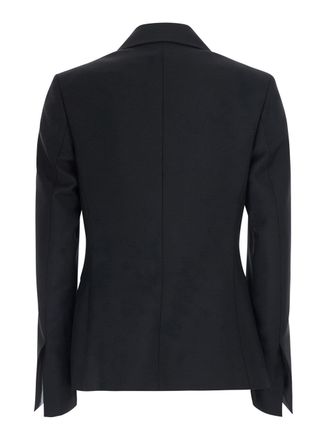 R&oacute;he Womens Blazer Wool-Blend Black Virgin Wool Blazers Jacket