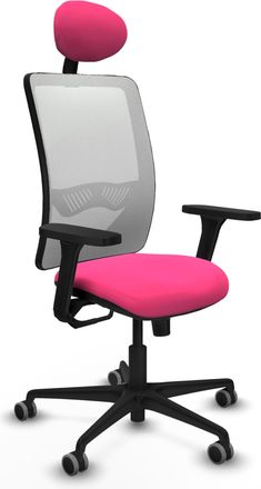 Piqueras y Crespo Schreibtischstuhl mit Rollen in Rosa Zulema mit 3D-Armlehnen, h&ouml;henverstellbarer Lendenwirbelst&uuml;tze und festem Kopfteil, ausgestattet mit 3 Positionen