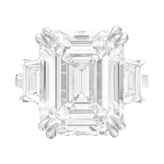 Verde 6ct IGI Certified Lab Grown Emerald Cut Diamond Ring