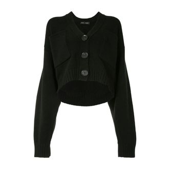 Proenza Schouler Femme, Pulls, Noir, Taille: 42 FR Cardigan Noir en Cachemire Style D&eacute;contract&eacute;
