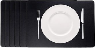 Jay Hill Tischsets Leder - Schwarz - 46 x 33 cm - 6 St&uuml;ck