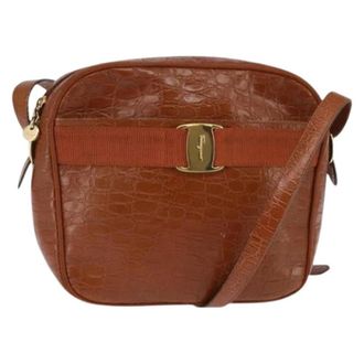 Ferragamo Pre-owned Leder Schultertasche - - Pre-owned - Damen - Braun - ONE SIZE