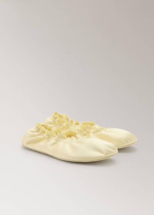Mango Satinierte Ballerinas mit Gummiband pastellgelb - Damen - 36 - MANGO