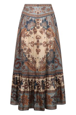 Zimmermann Womens Ascension Printed Silk Skirt