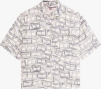 Tommy Hilfiger Chemise courte &agrave; logo en lin