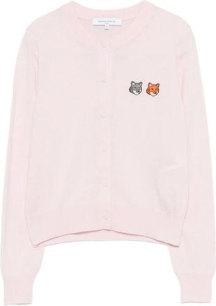 Maison Kitsun&eacute; Femme, Pulls, Rose, Taille: 38 FR Double Fox Head Regular Cardigan