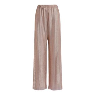 Alberta Ferretti Femme, Pantalons, Rose, Taille: 40 FR Pantalon large &agrave; micro-strass