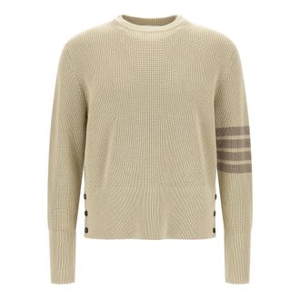 Thom Browne Cotton 4-Bar Pullover - - Knitwear - Herren - Beige - L